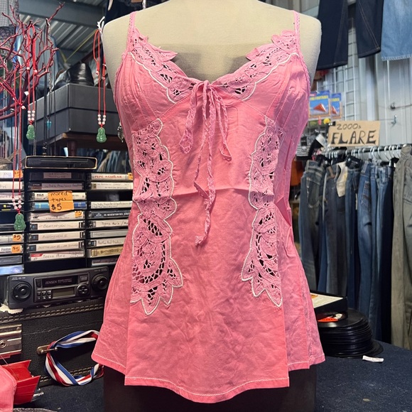 Tops | Deadstock Pink Y2k Tank | Poshmark